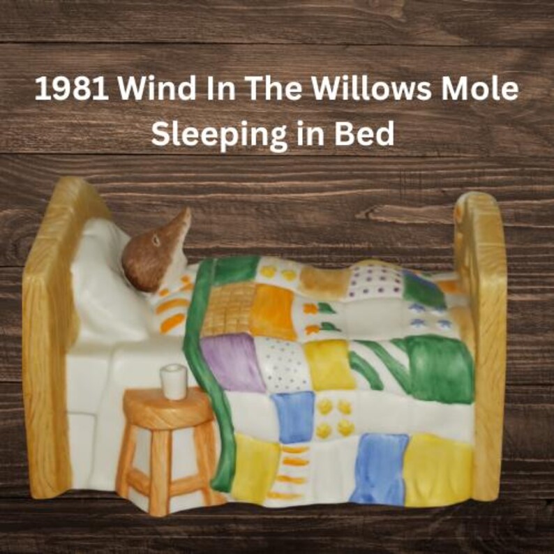 1981 Wind in the Willows Mole Sleeping in Bed Figurine by Sigma Ceramic ...