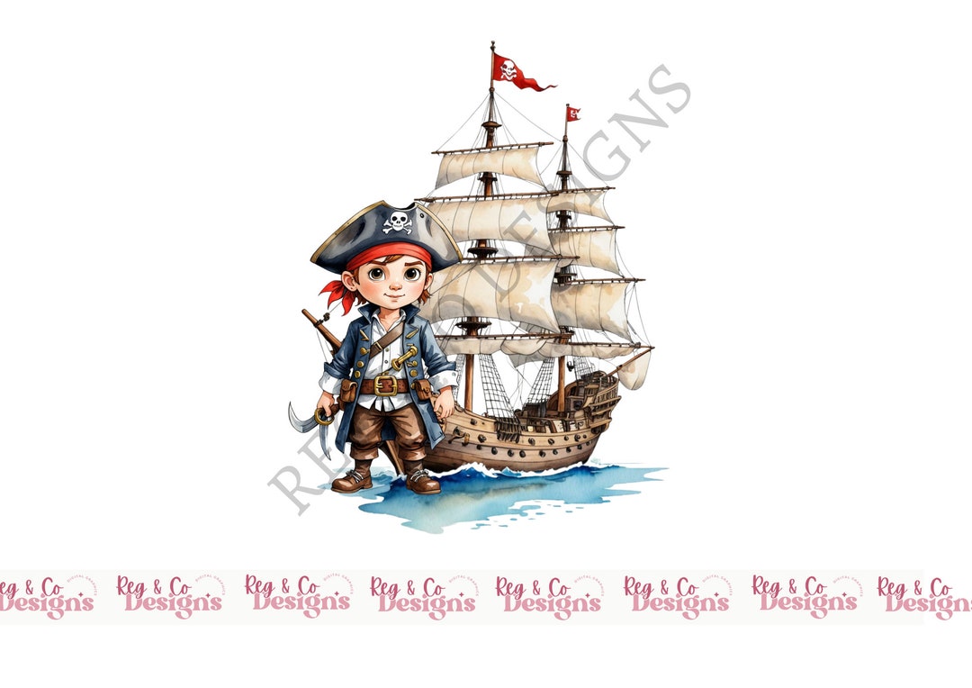 Pirate Sublimation Design, Digital Download, Golf Buggy, Illustration ...