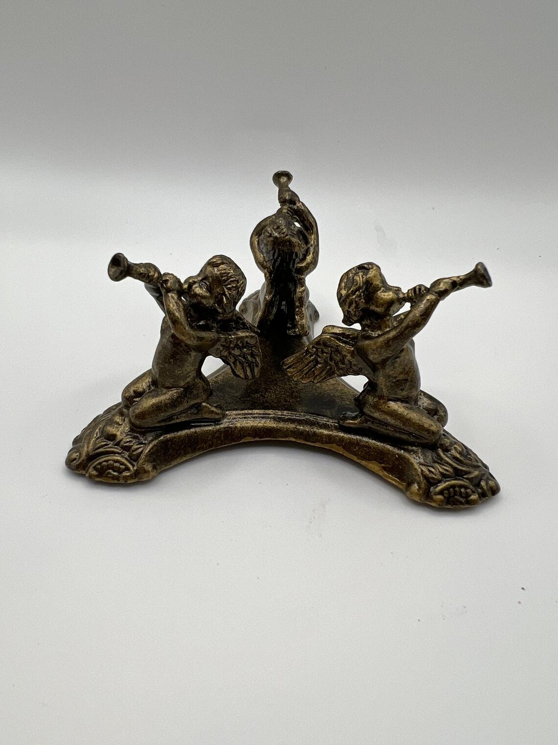Vintage Brass Stand Base With 3 Musical Cherub Angels Playing Horns - Etsy