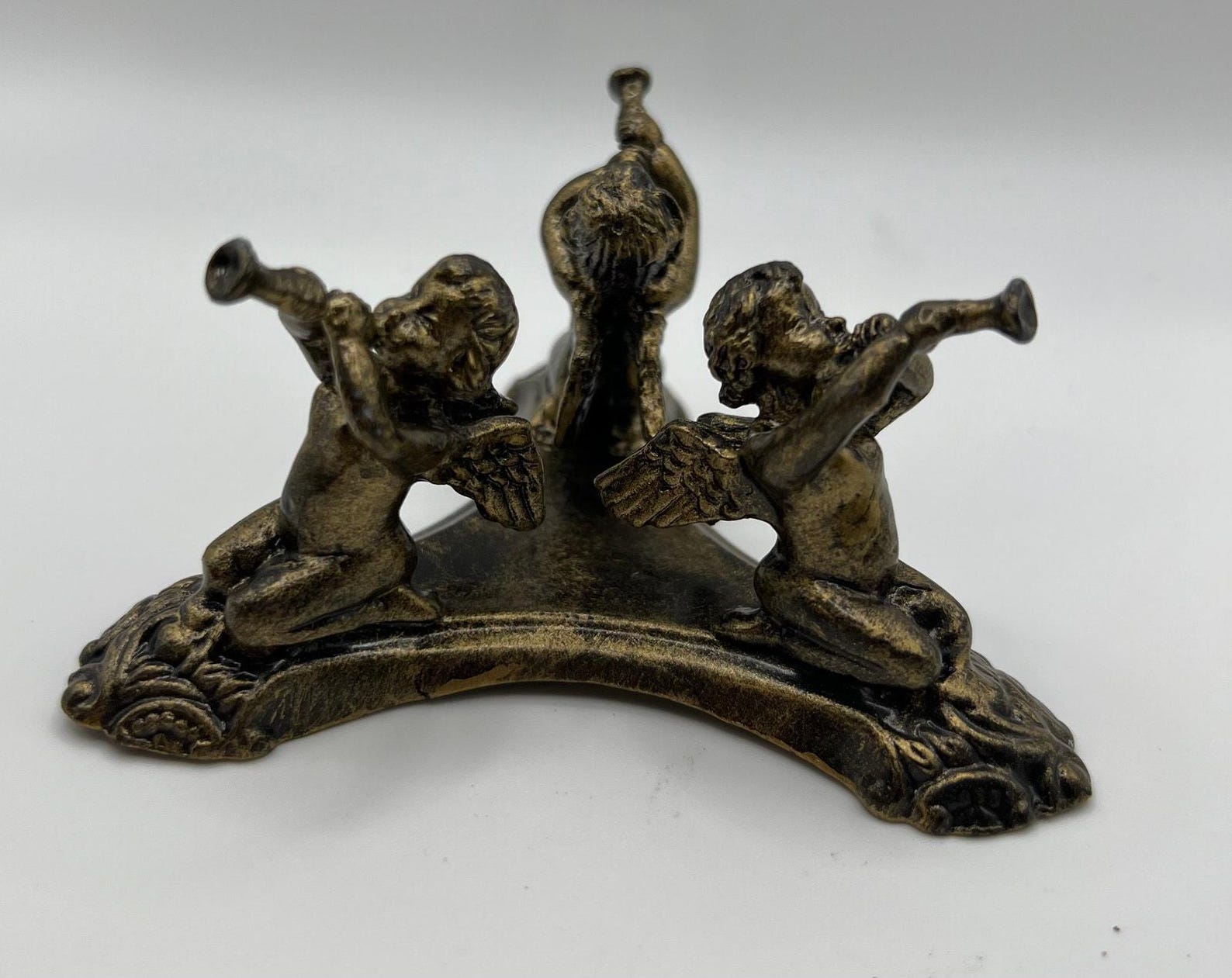 Vintage Brass Stand Base With 3 Musical Cherub Angels Playing Horns - Etsy