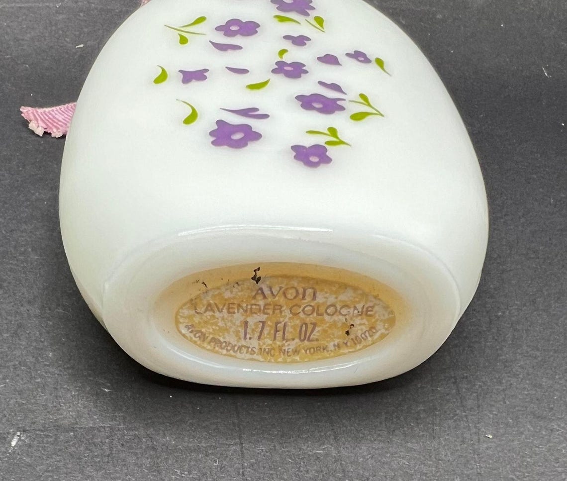 Vintage AVON Lavender Scent Cologne Milk Glass Bottle - Etsy