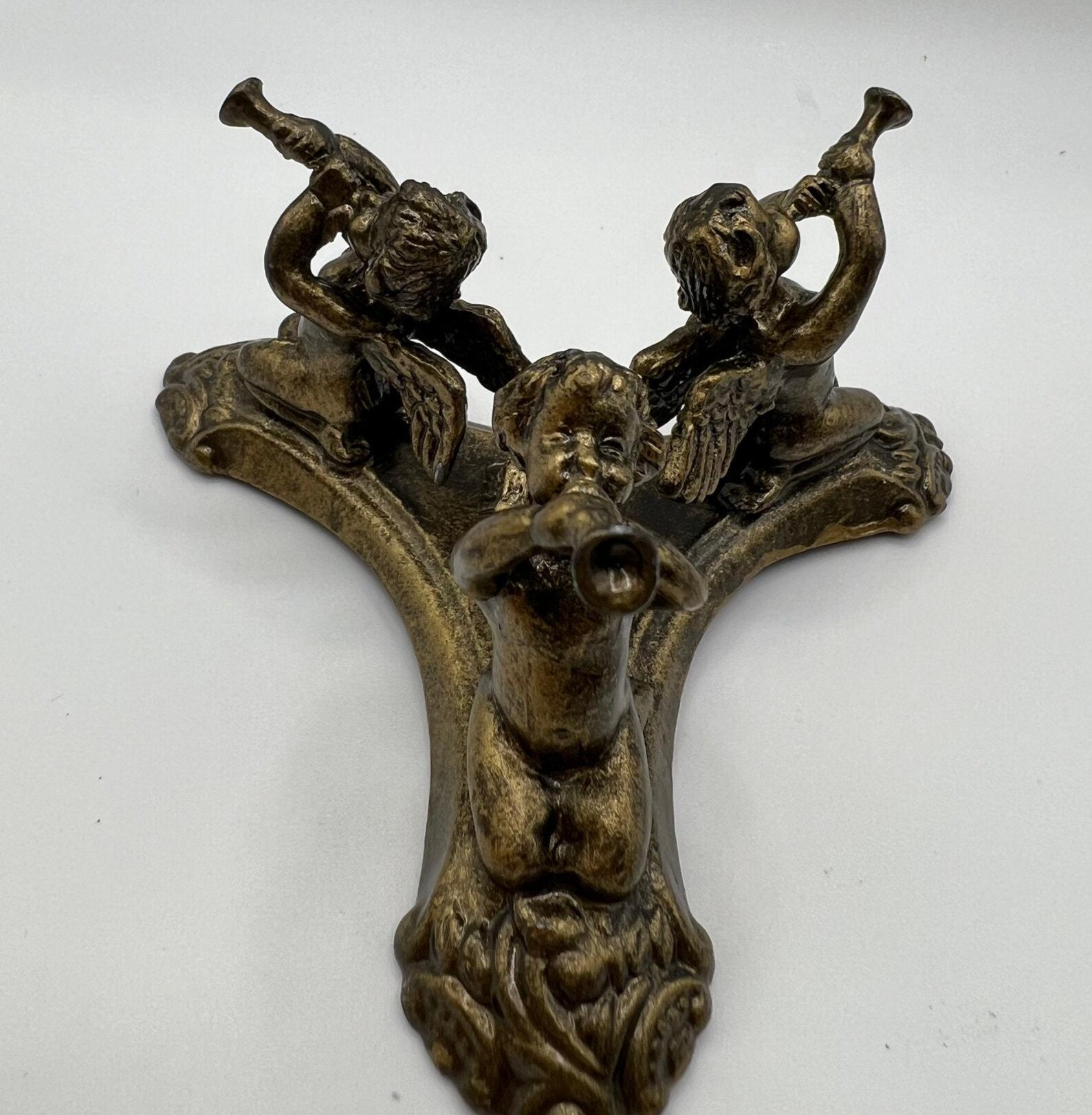 Vintage Brass Stand Base With 3 Musical Cherub Angels Playing Horns - Etsy