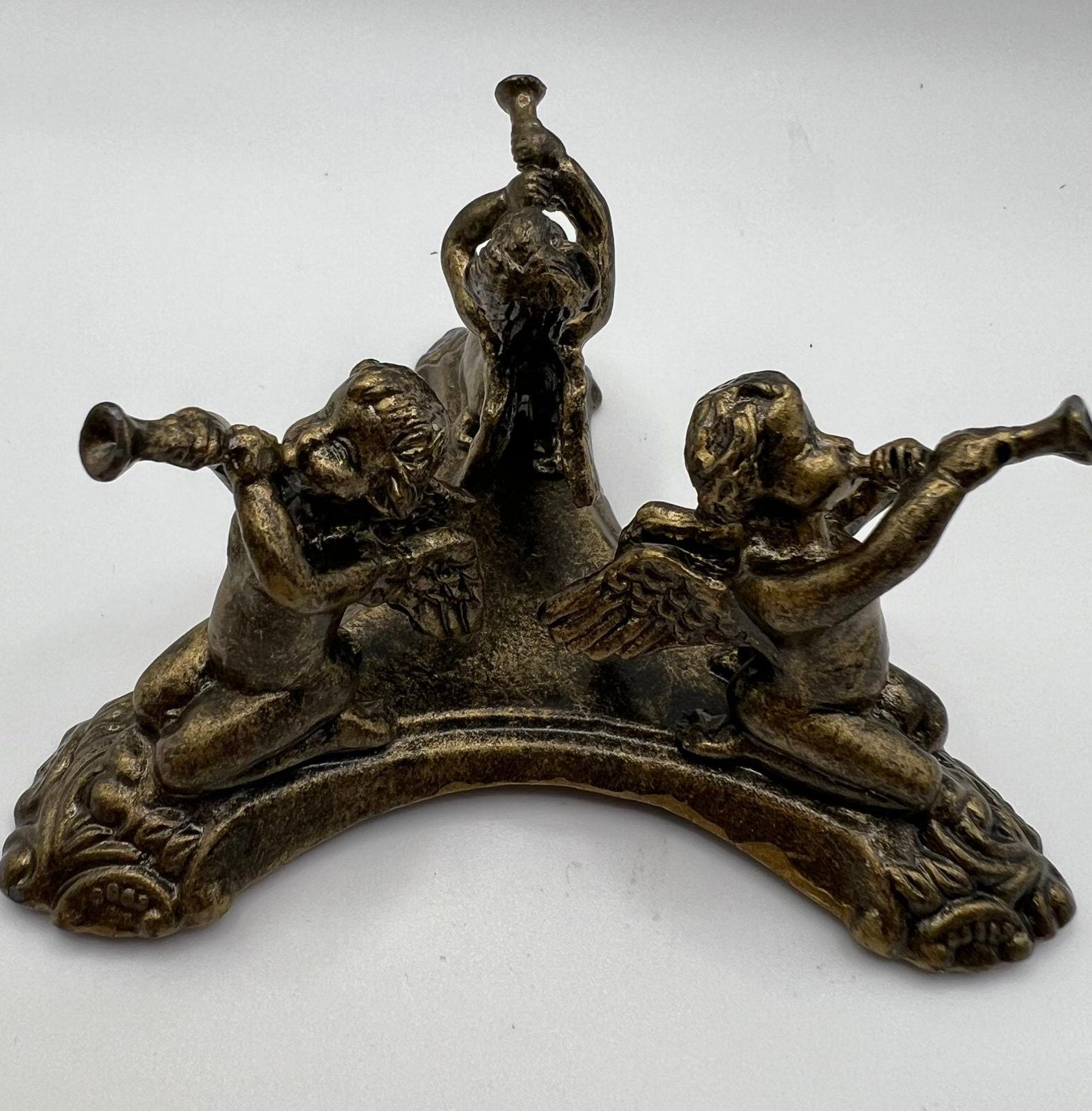Vintage Brass Stand Base With 3 Musical Cherub Angels Playing Horns - Etsy