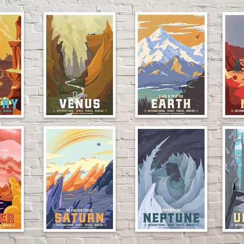 Jupiter Retro Planetary Travel Poster | Etsy