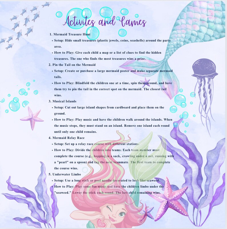 Mermaid Birthday Invitation - Etsy
