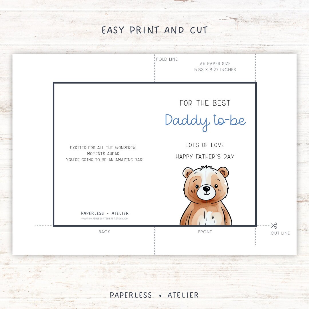 Printable Father's Day Card, Father's Day Card for Future Dad, Dad To ...