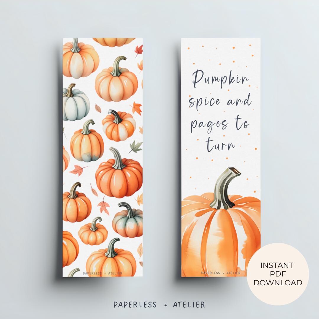 4 Printable Autumn Bookmarks, Autumn Bookmark, Fall Bookmark, Book ...