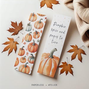 4 Printable Autumn Bookmarks, Autumn Bookmark, Fall Bookmark, Book ...