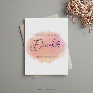 Printable Birthday Card, December Card, December Born, Born in December ...