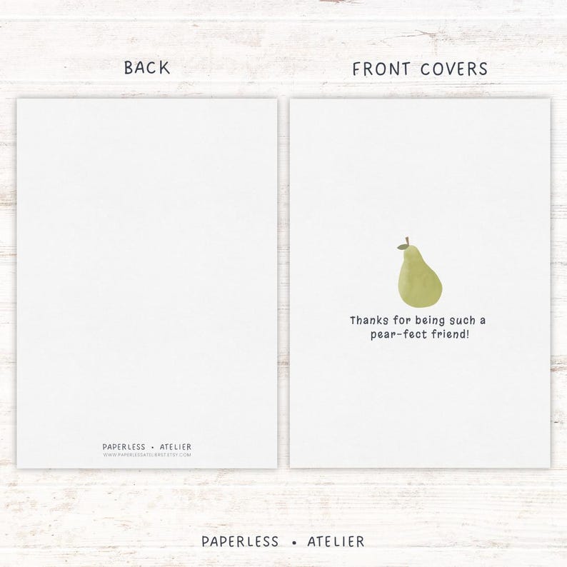 Printable Pear Greeting Card, Birthday, Thank You, Friendship ...