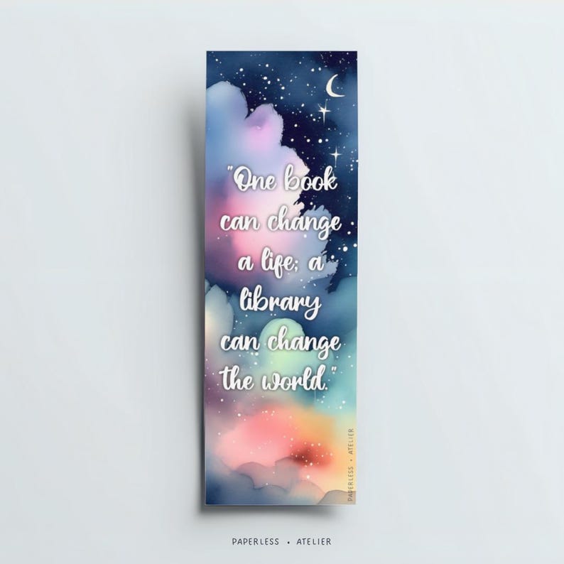 12 Printable Bookmark, Night Sky Watercolour Bookmark, Printable ...