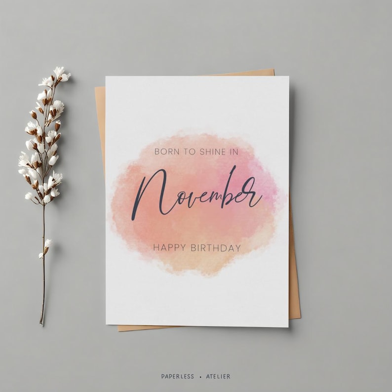 Printable Birthday Card, November Card, November Born, Born in November ...