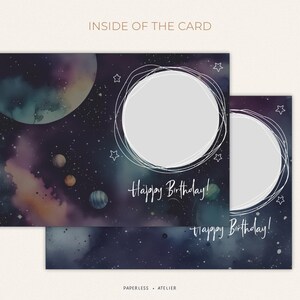 Printable Galaxy Birthday Card, Birthday Card, Birthday, Printable ...