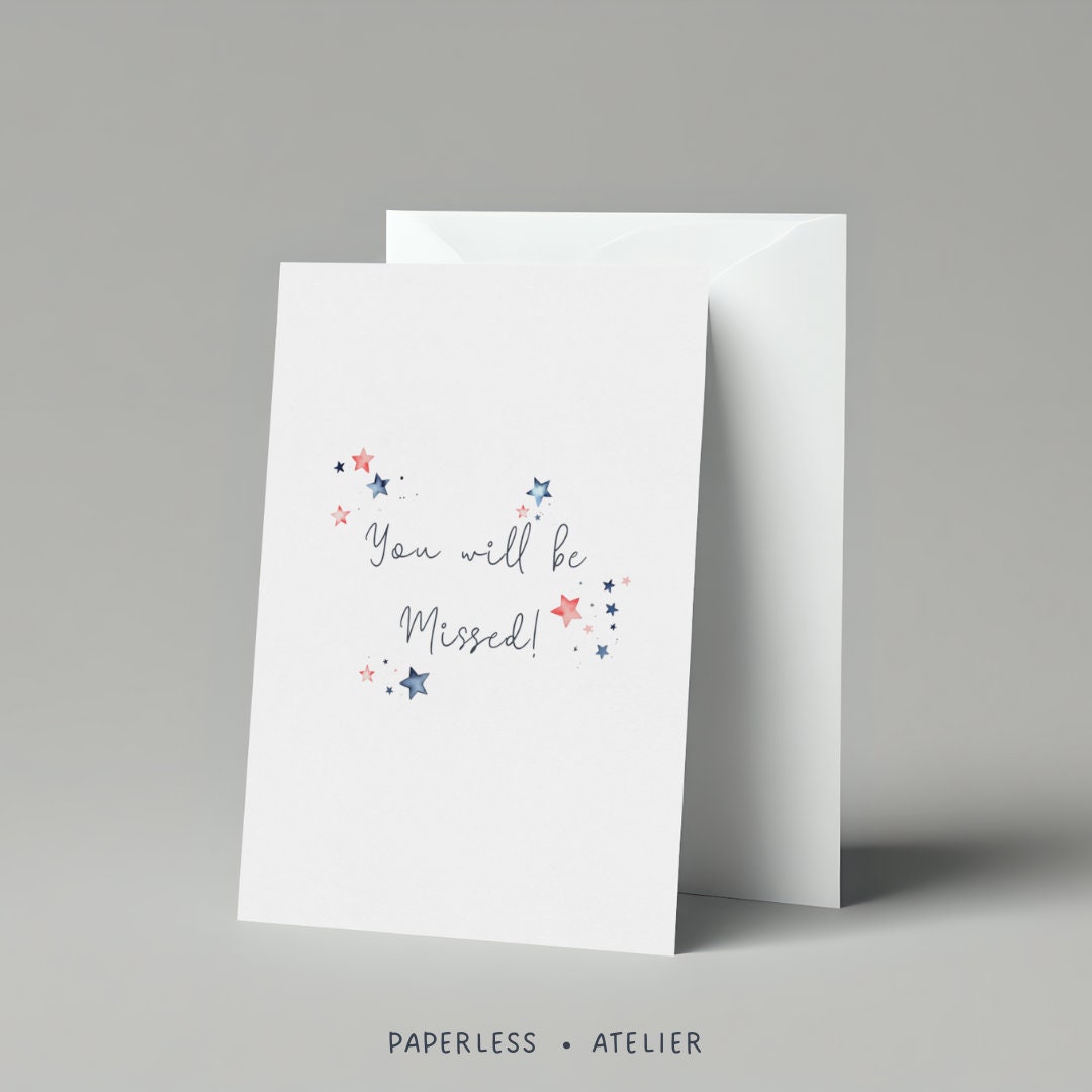 Printable Farewell Card, You Will Be Missed Card, Moving Travel Leaving ...
