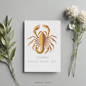 Printable Birthday Card, Scorpio Zodiac, Scorpio Card, Zodiacs Card ...