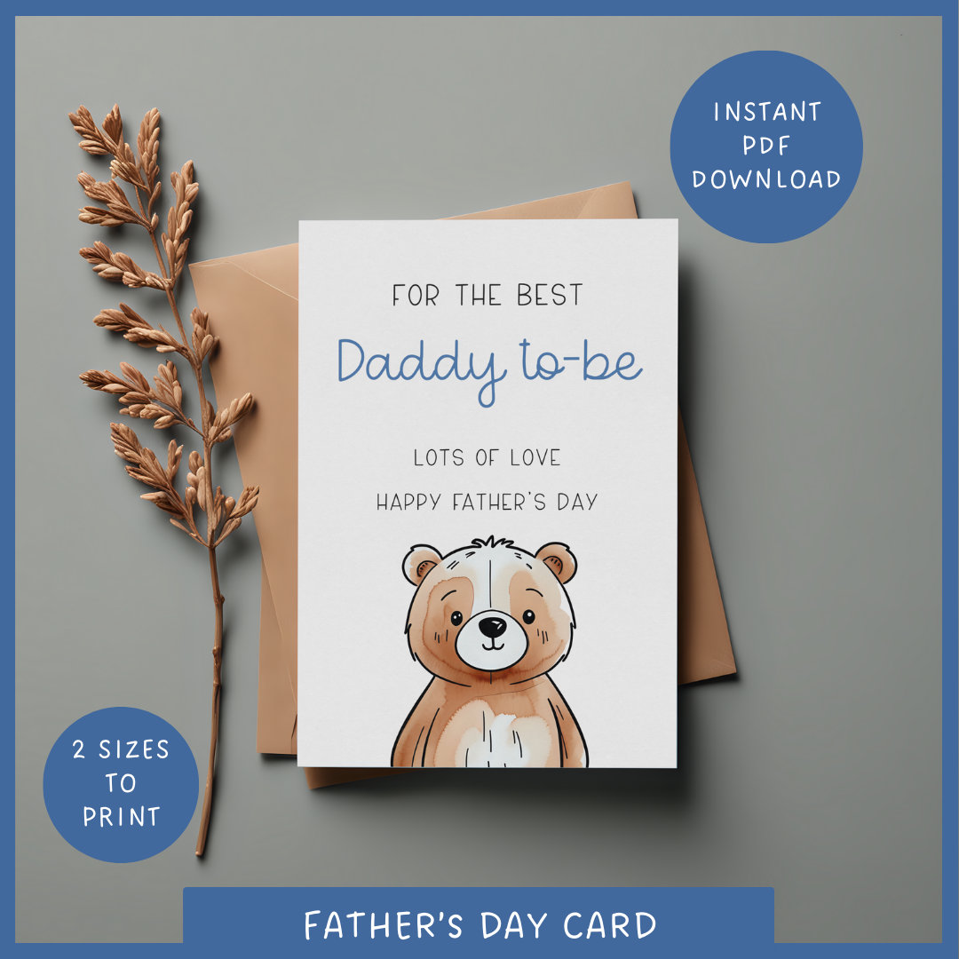 Printable Father's Day Card, Father's Day Card for Future Dad, Dad To-be, Daddy To-be, Printable ...