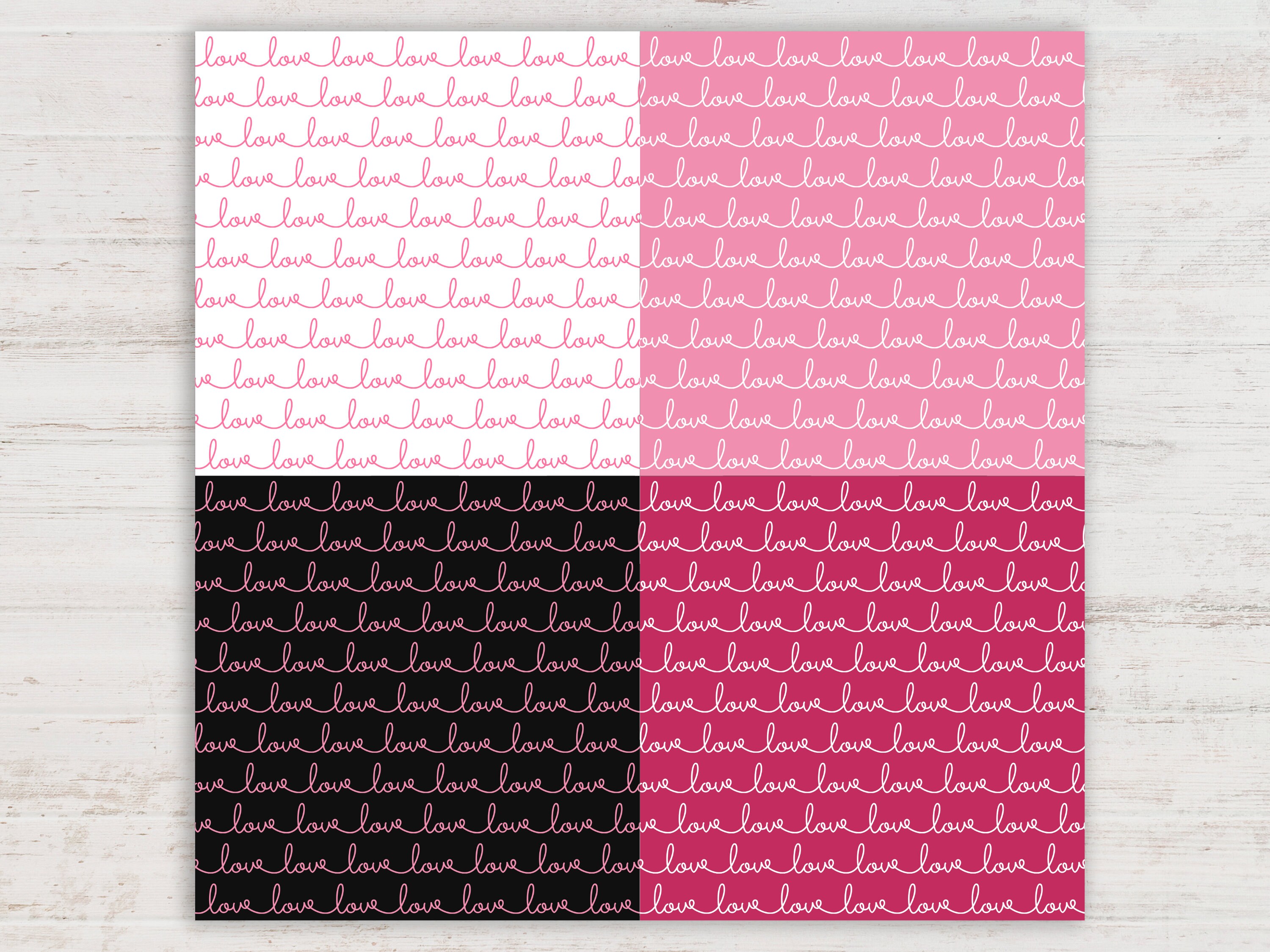 20 Printable Paper, Valentine's Digital Paper, Romantic Paper, Instant ...