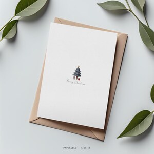 Printable Christmas Card, Merry Christmas, Minimalist, Christmas Tree ...