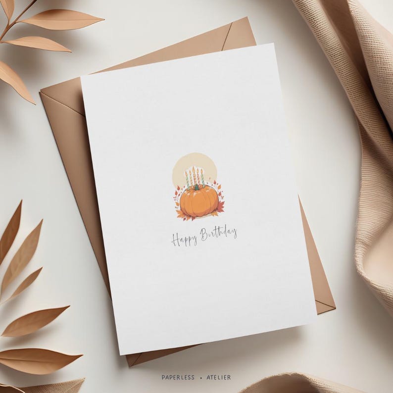 Printable Birthday Card, Pumpkin Birthday, Happy Birthday, Fall ...
