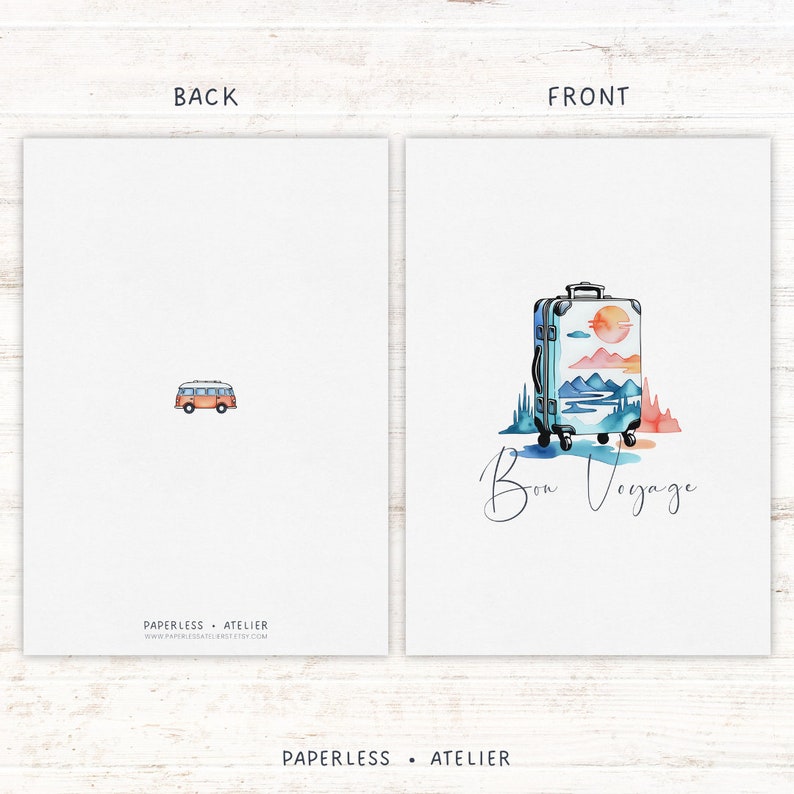 Printable Farewell Card, Bon Voyage Card, Moving Travel Leaving New Job ...