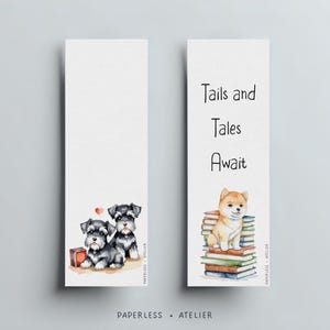 16 Printable Puppy Bookmarks, Puppy Bookmark, Printable Dog Bookmark ...