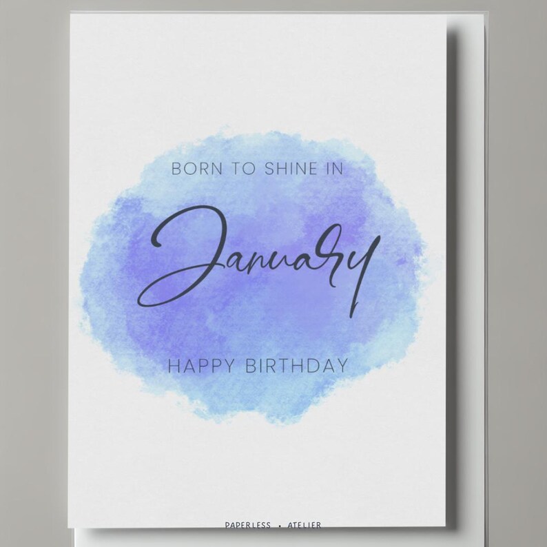 Printable Birthday Card, January Card, January Born, Born in January ...