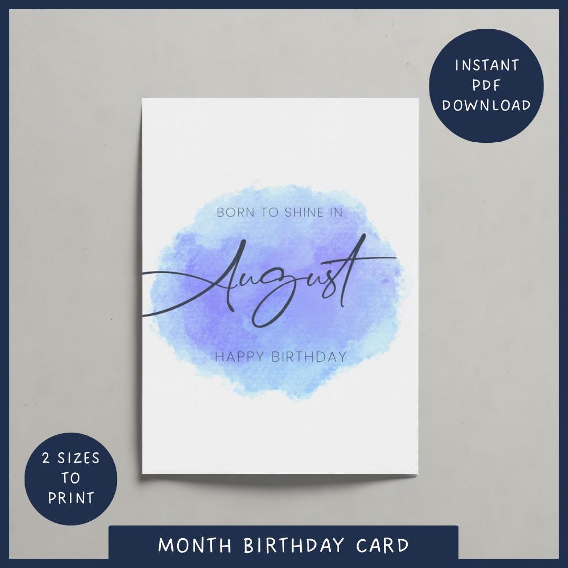 Printable Birthday Card, August Card, August Born, Born in August Card ...