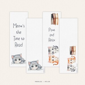 16 Printable Kitten Bookmarks, Kitten Bookmark, Printable Bookmark ...