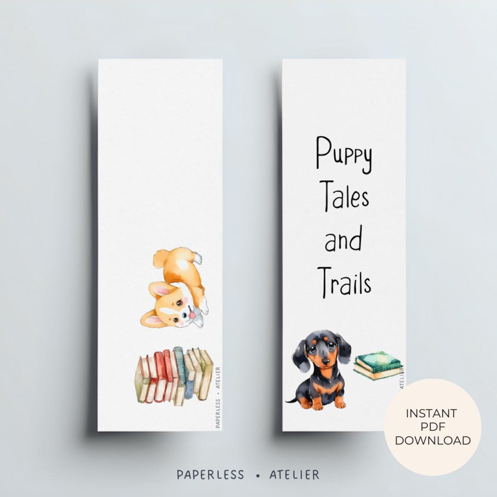16 Printable Puppy Bookmarks, Puppy Bookmark, Printable Dog Bookmark ...