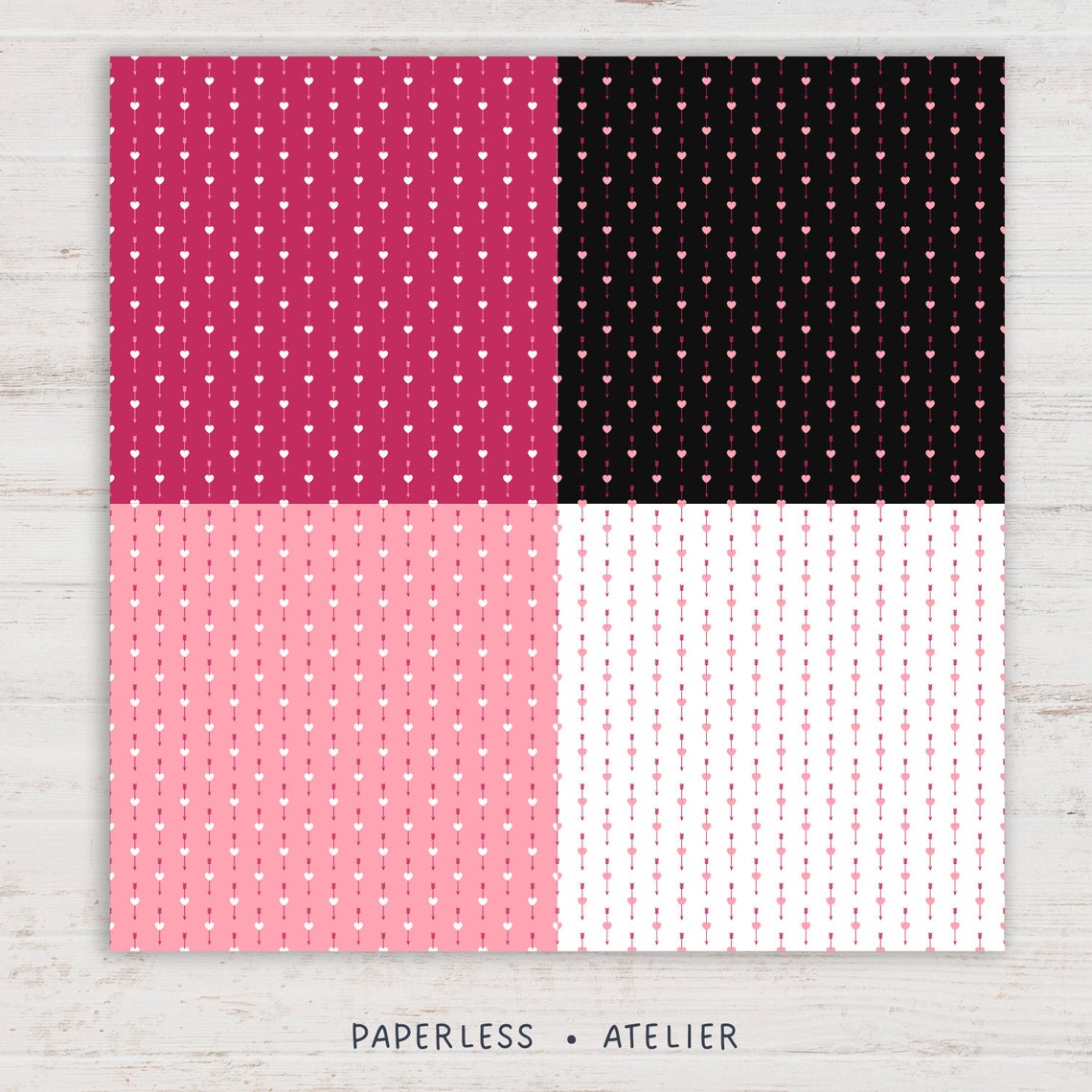 20 Printable Paper, Valentine's Digital Paper, Romantic Paper ...