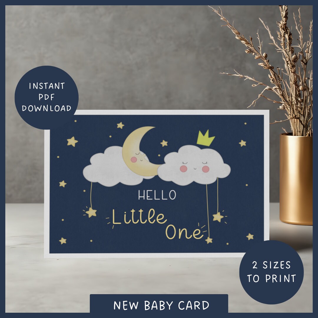 Printable New Baby Card, Birth Card, New Baby Card, Congratulations on ...