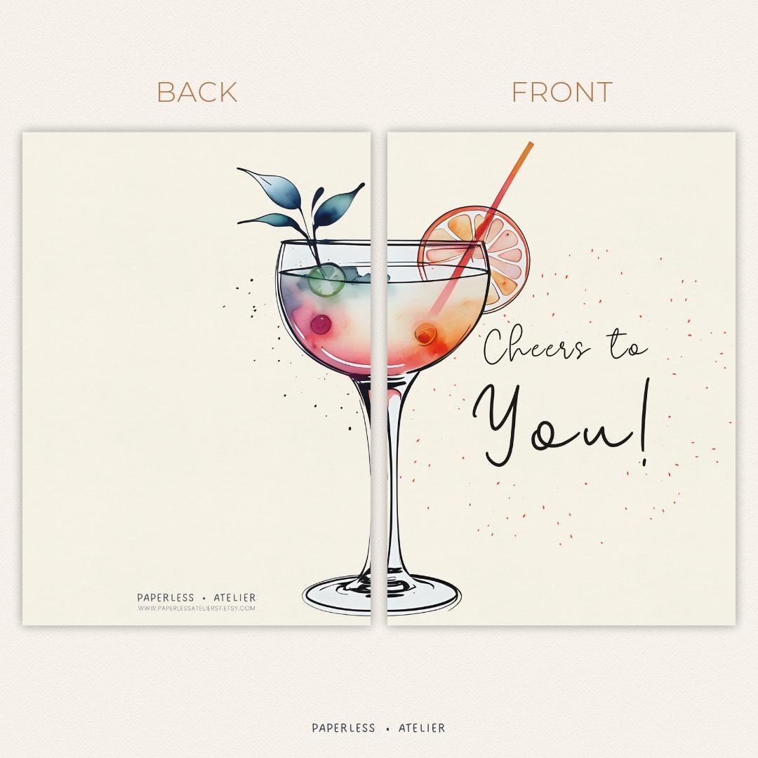 Printable Congratulation Card, Cheers to You, Congrats Card ...