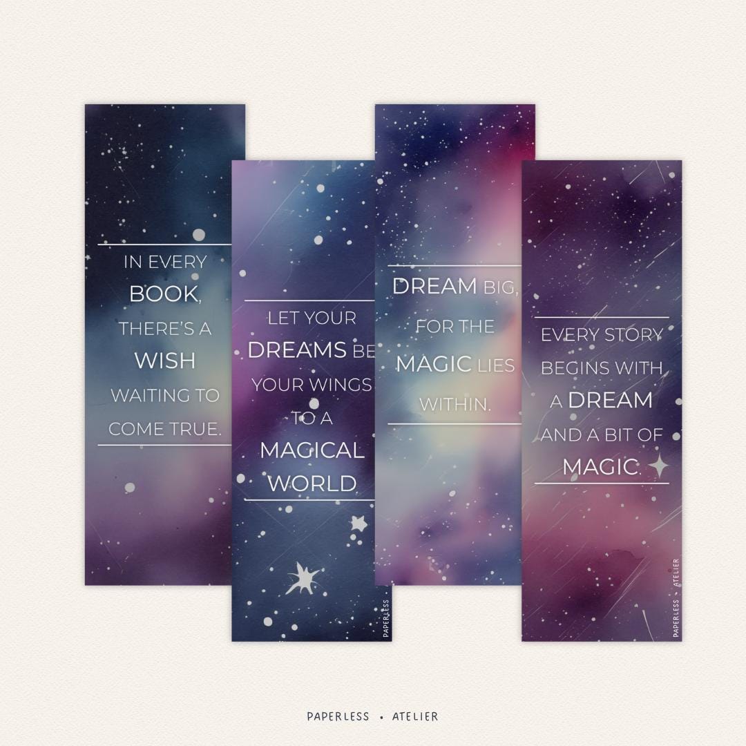 8 Printable Galaxy Bookmarks, Galaxy Bookmark, Printable Bookmark, Book ...