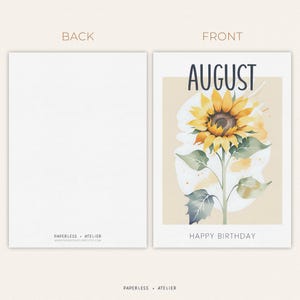 Printable Birthday Card, August Card, August Born, Born in August Card ...