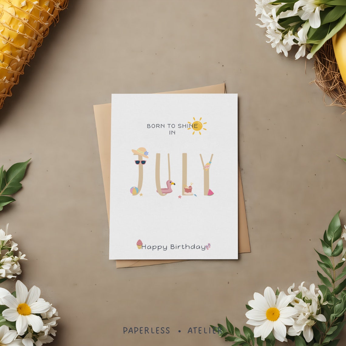 Printable Birthday Card, July Card, July Born, Born in July Card ...