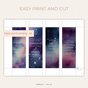 8 Printable Galaxy Bookmarks, Galaxy Bookmark, Printable Bookmark, Book ...