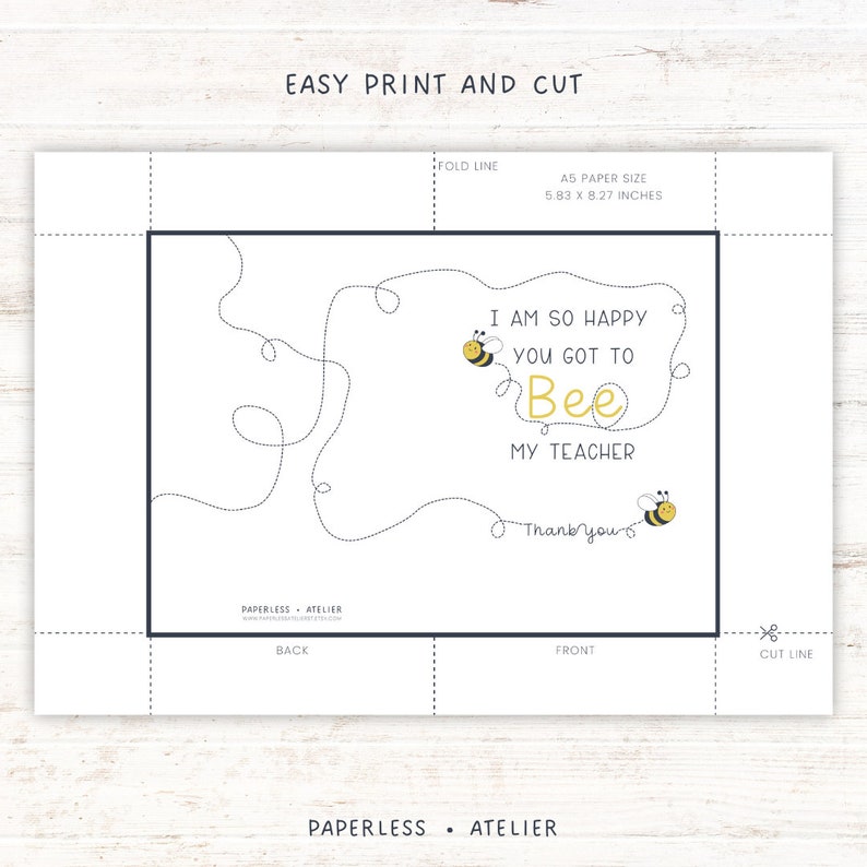 Printable Teacher Appreciation Card, Thank You Teacher, Thank You Card ...