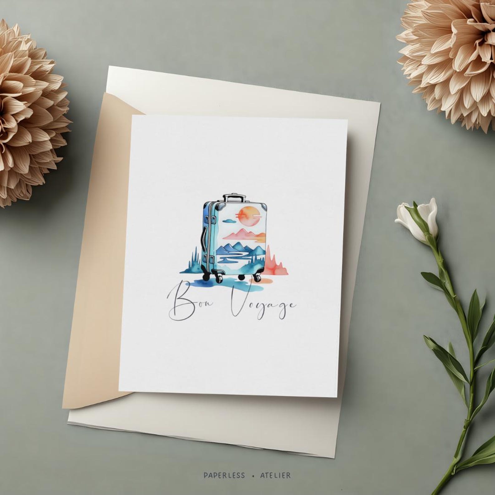 Printable Farewell Card, Bon Voyage Card, Moving Travel Leaving New Job ...