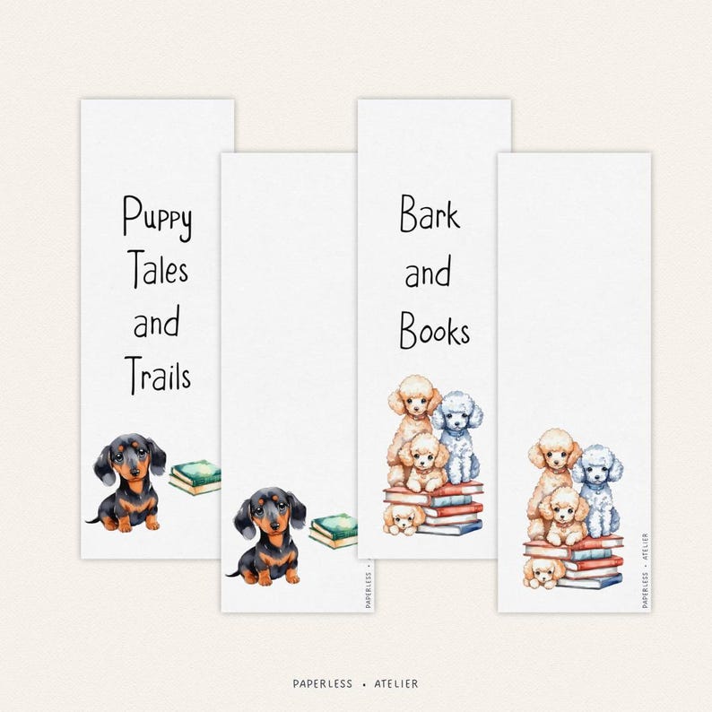 16 Printable Puppy Bookmarks, Puppy Bookmark, Printable Dog Bookmark ...