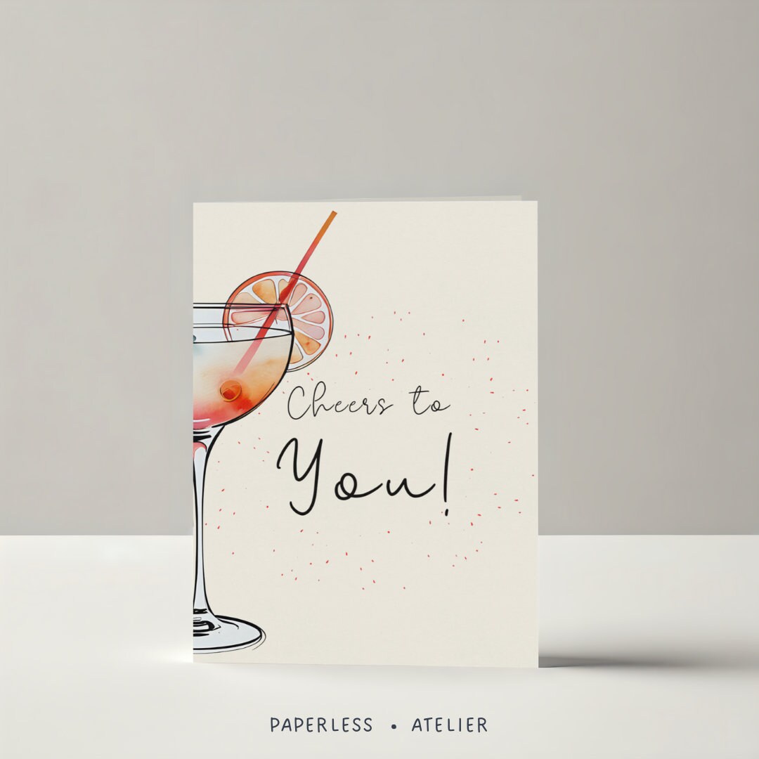 Printable Congratulation Card, Cheers to You, Congrats Card ...