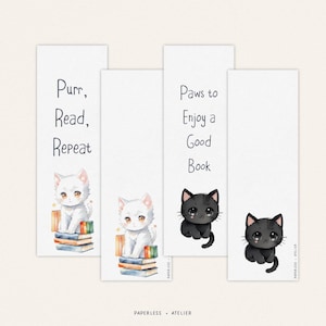 16 Printable Kitten Bookmarks, Kitten Bookmark, Printable Bookmark ...