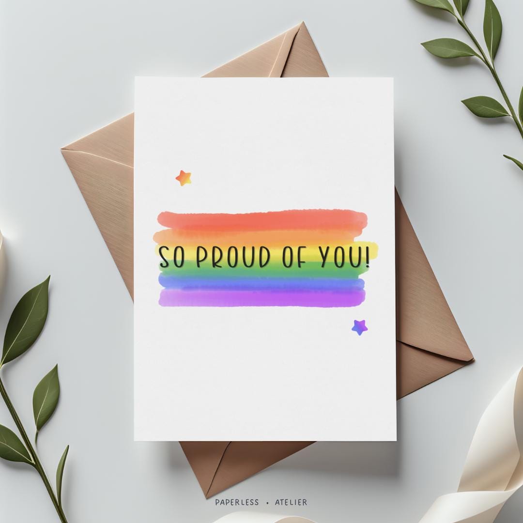 Printable Pride Month Card, Pride Card, Pride Month, Proud of You ...