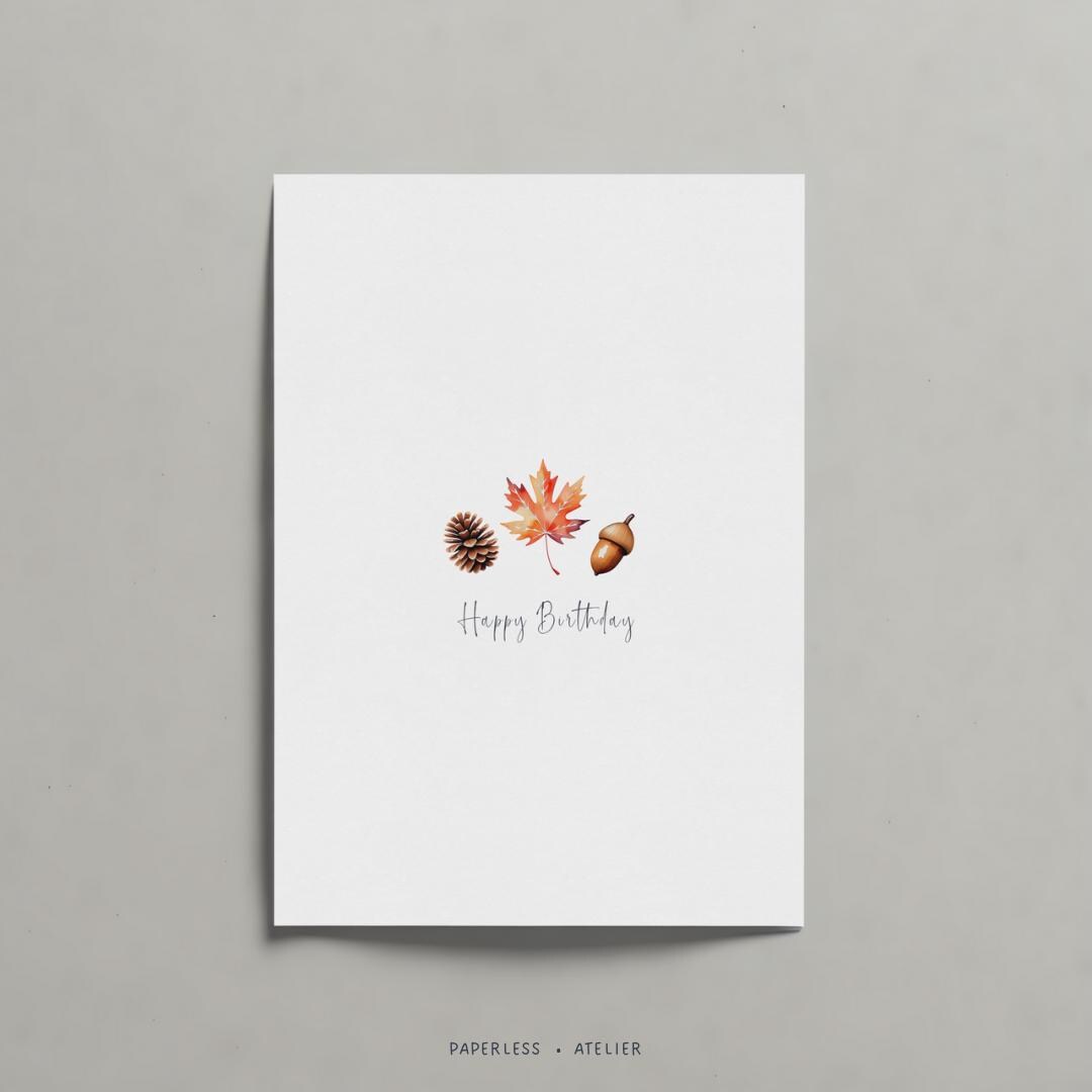 Printable Autumn Birthday Card, Autumn Birthday, Fall Birthday, Autumn ...