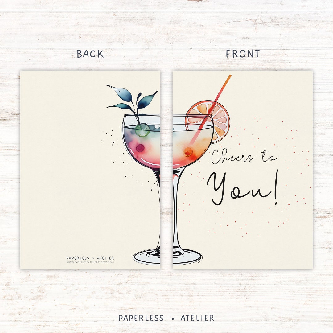 Printable Congratulation Card, Cheers to You, Congrats Card ...