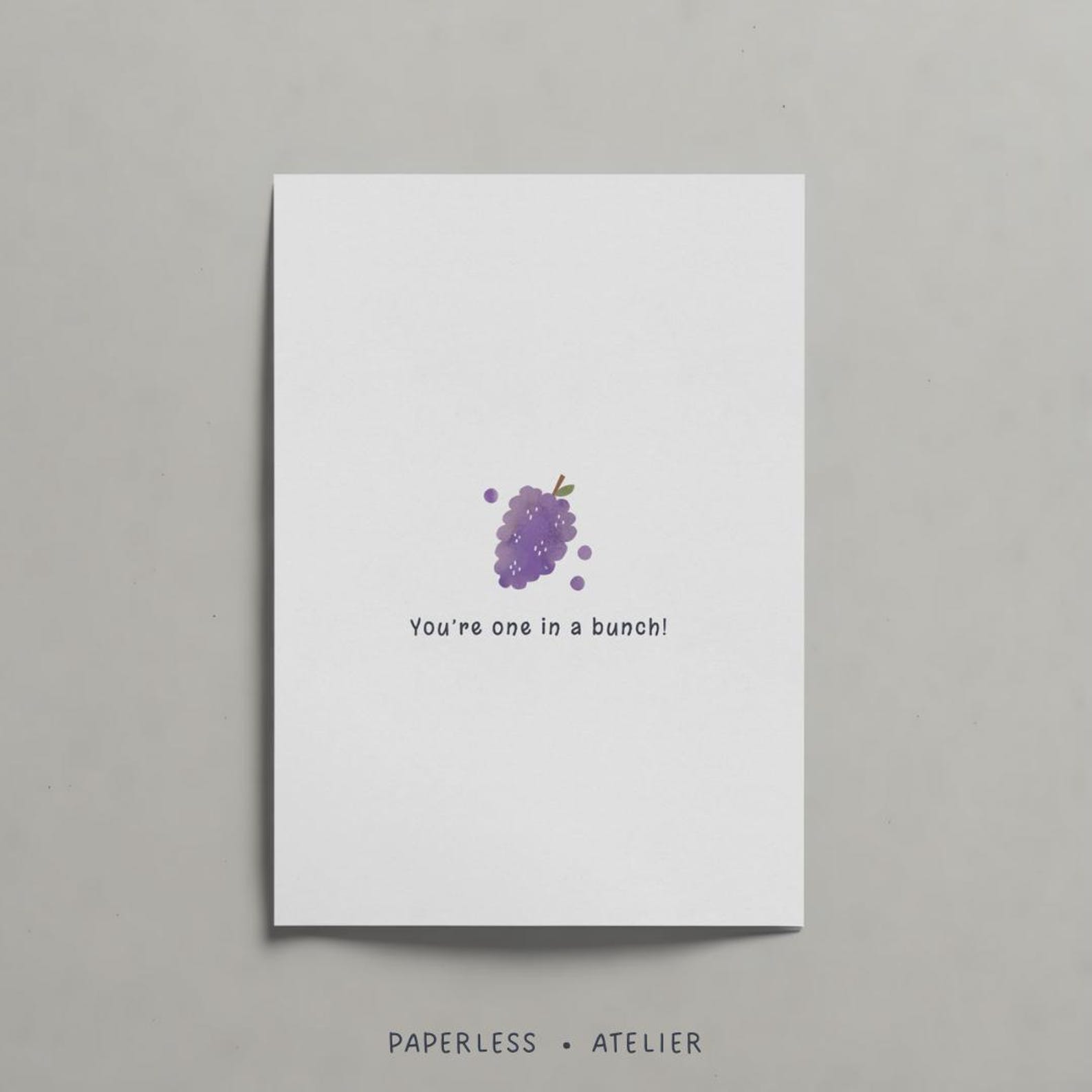 Printable Grape-themed Greeting Card, Birthdays, Friendship ...