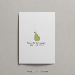 Printable Pear Greeting Card, Birthday, Thank You, Friendship ...