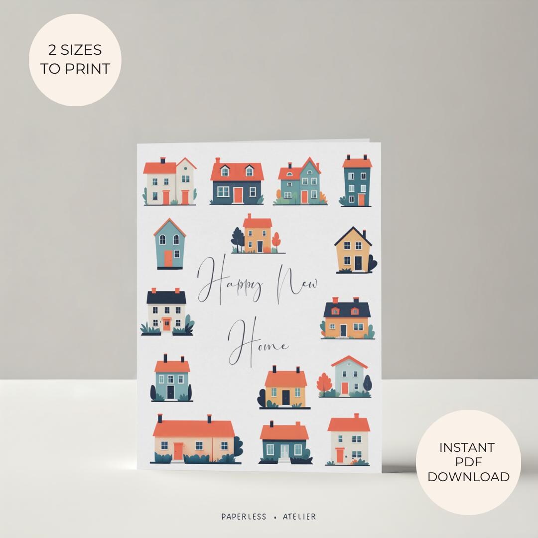 Printable New Home Card, Happy New Home, New Home Card, New Home ...