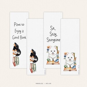 16 Printable Puppy Bookmarks, Puppy Bookmark, Printable Dog Bookmark ...