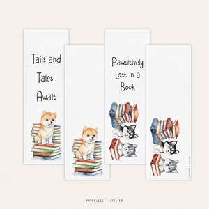 16 Printable Puppy Bookmarks, Puppy Bookmark, Printable Dog Bookmark ...