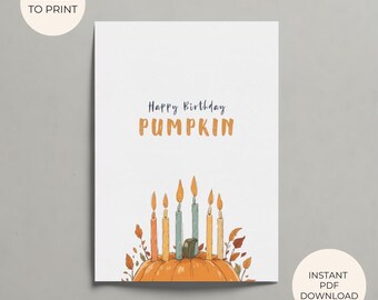 Autumn Fall Birthday Card Printable - Etsy